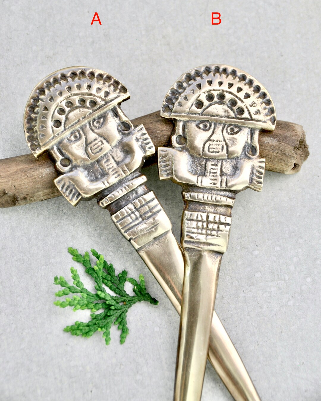 1 Vintage Inca Figure Letter Opener - Solid Brass Peruvian Sun God Inti ...