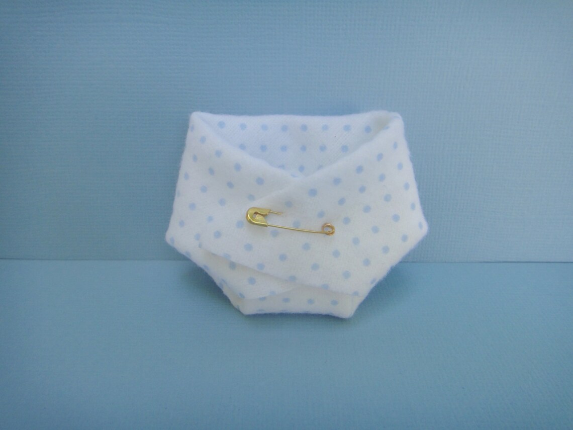30 Blue Small Polka Dot Mini Diapers for Baby Shower Favors OR Dirty ...