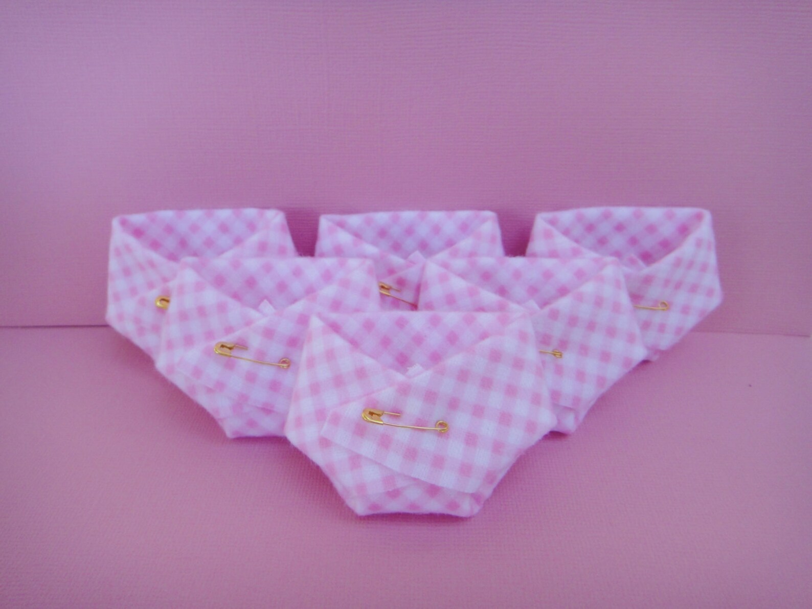 20 Pink Gingham Mini Diapers for Baby Shower Favors OR Dirty Diaper ...