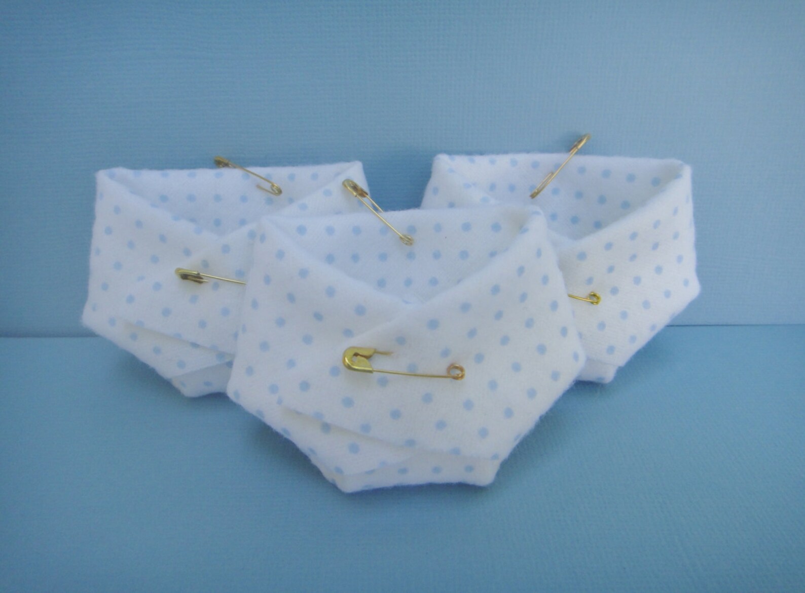 30 Blue Small Polka Dot Mini Diapers for Baby Shower Favors OR Dirty ...