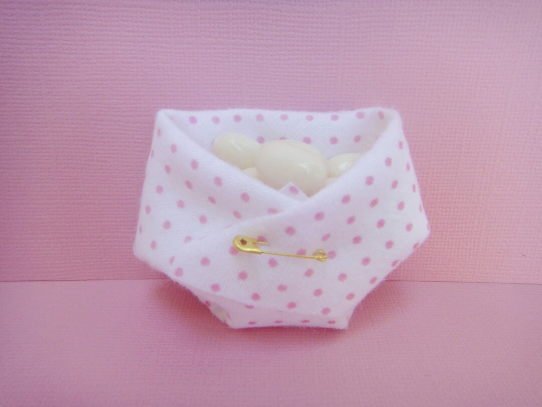 30 Pink Small Polka Dot Mini Diapers for Baby Shower Favors OR Dirty ...
