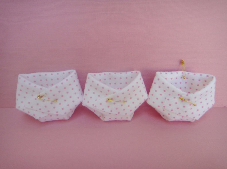 30 Pink Small Polka Dot Mini Diapers for Baby Shower Favors OR | Etsy