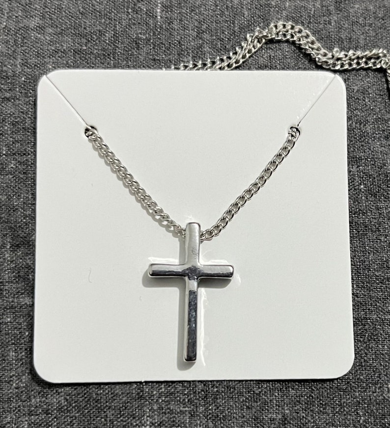 Stunning Simple Silver Cross Pendant Necklace - Dainty Necklace - Cross ...