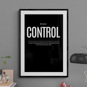 Control | Mindset | Motivational Wall Art | Hustle | Success ...