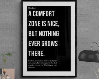Comfort Zone Wall Art Digital Download | Motivational Quote Poster ...