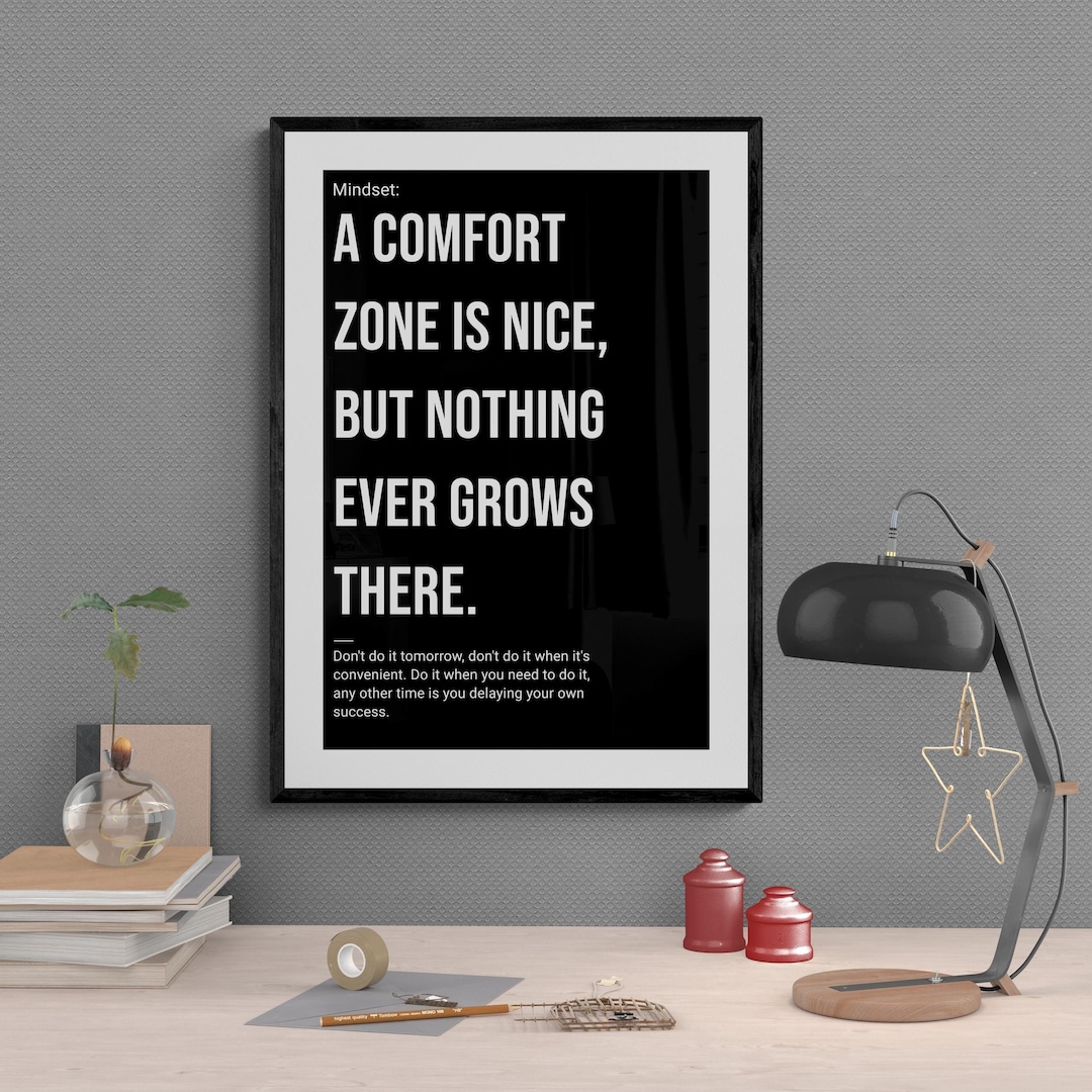Motivational Wall Art: Comfort Zone Growth Mindset Poster - Etsy