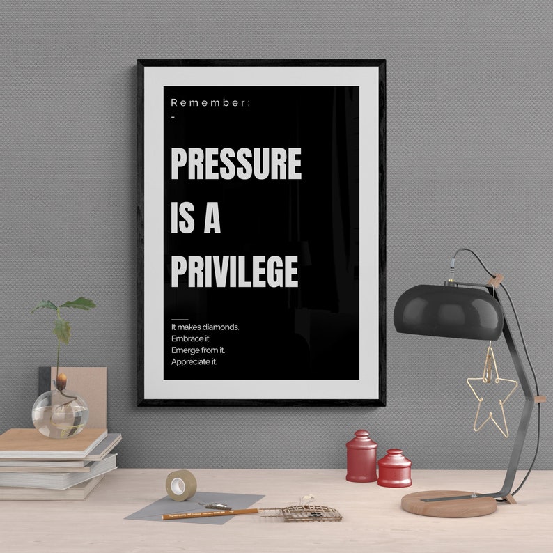 Pressure is a Privilege Print: Motivational Wall Decor - Etsy
