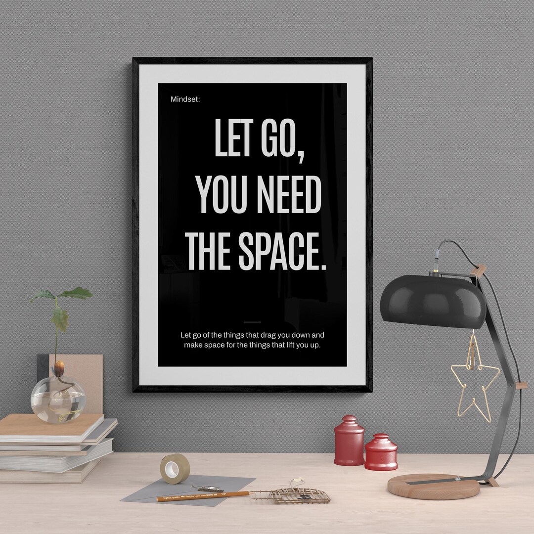 Let Go Motivational Print: Minimalist Wall Art - Etsy
