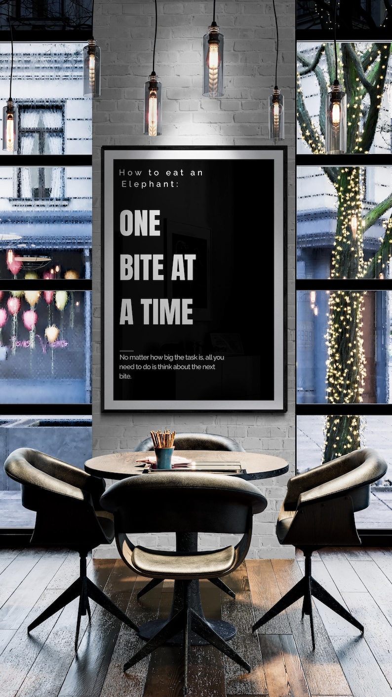 How to Eat an Elephant | Seize the Day | Motivation | Wall Decor ...