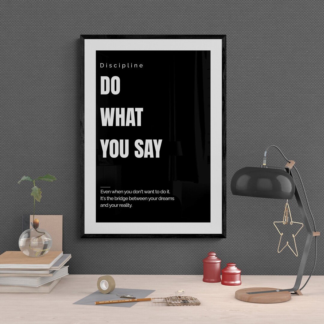 Discipline Poster: Motivational Wall Decor, Grind Hustle Art - Etsy
