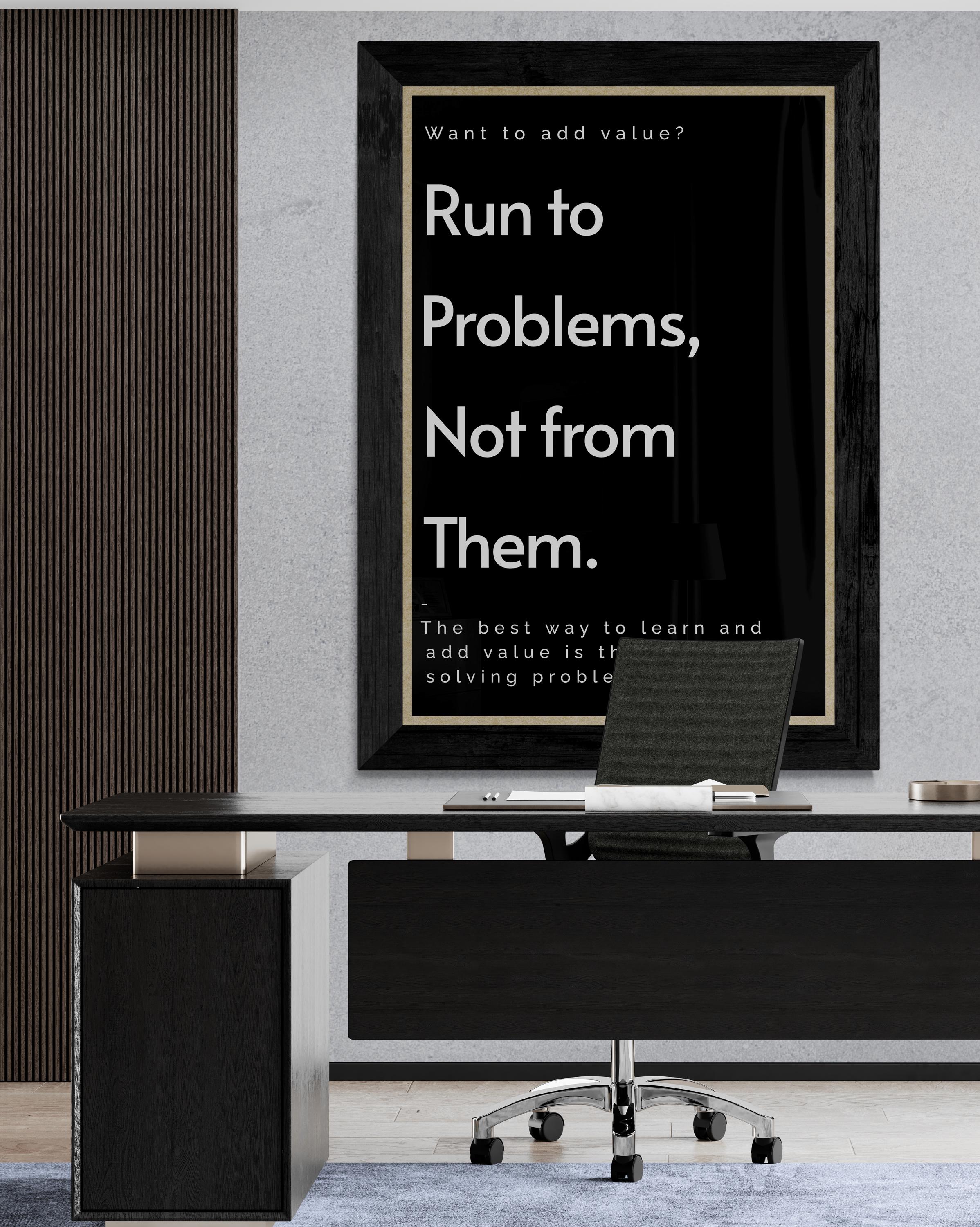 Problem Solving Motivational Poster: Run to Problems Wall Decor - Etsy