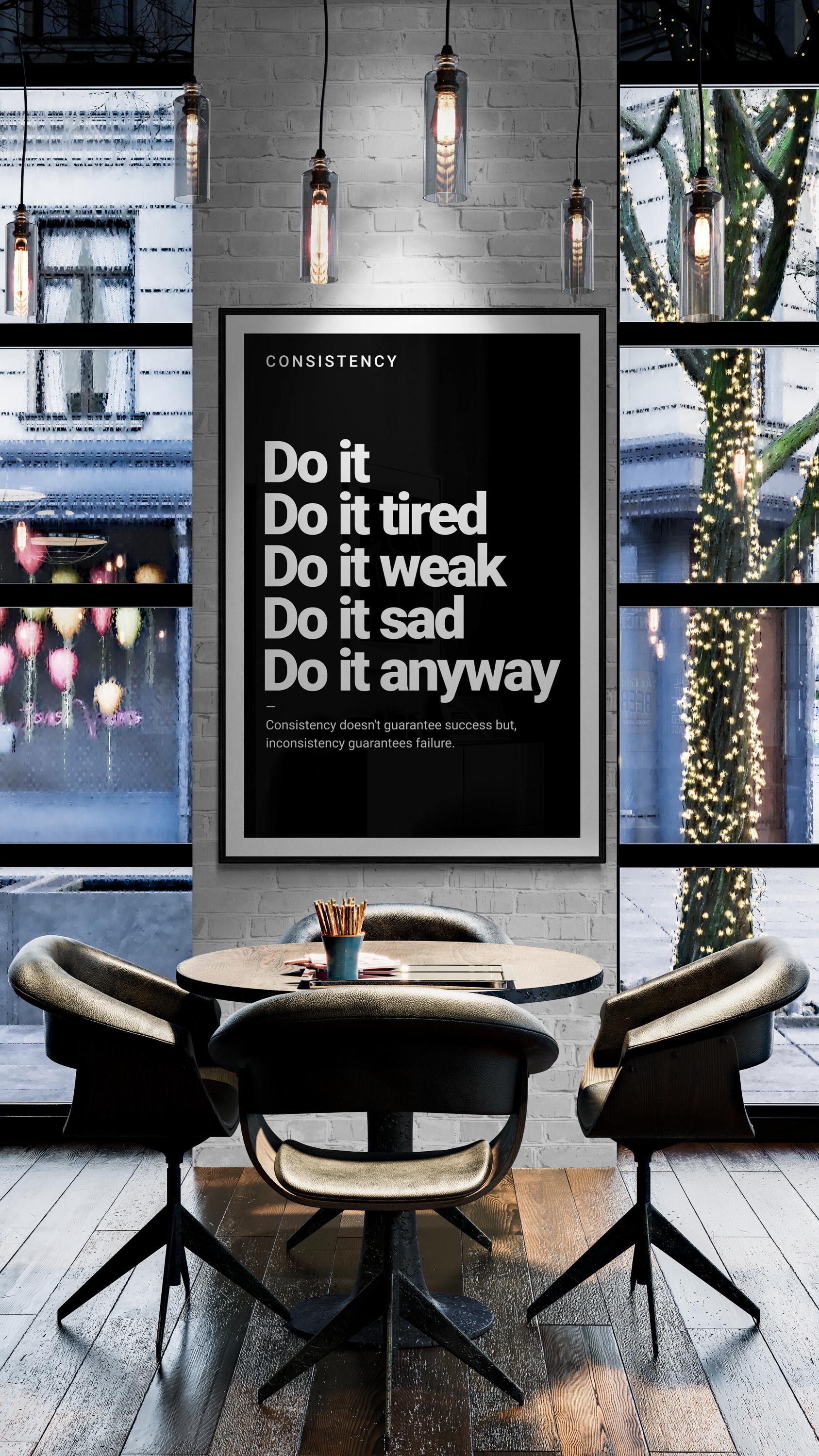 Consistency Poster | Goals | Seize the Day | Motivation | Bright ...
