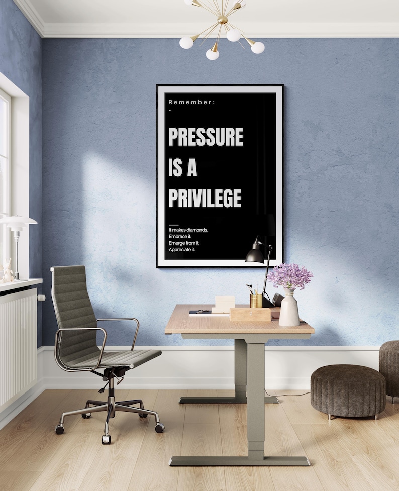 Pressure is a Privilege Print: Motivational Wall Decor - Etsy