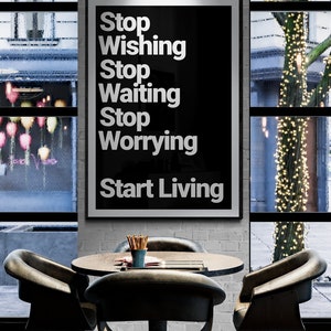 Start Living Poster: Motivational Wall Art Print - Etsy