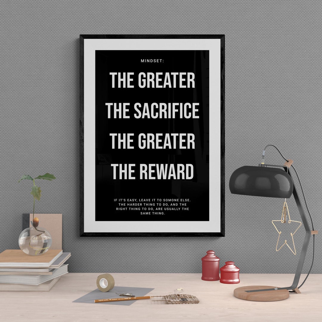 Sacrifice for Rewards | Goals | Mindset | Motivational Wall Art ...
