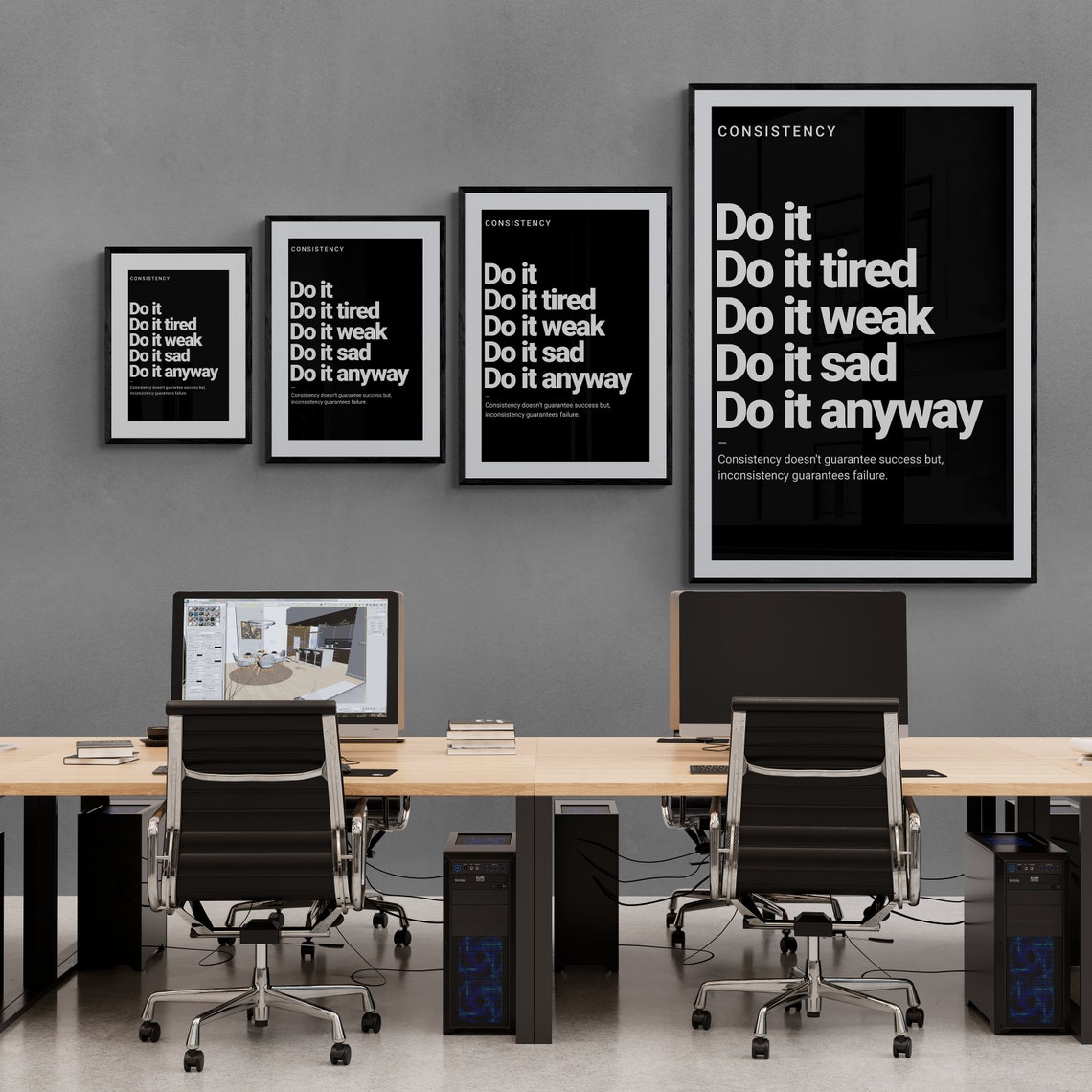 Consistency Poster Goals Seize the Day Motivation Bright Uplift Light ...