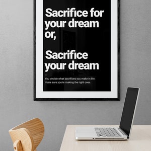 Sacrifice Poster | Goals | Seize the Day | Motivation | Bright | Uplift ...