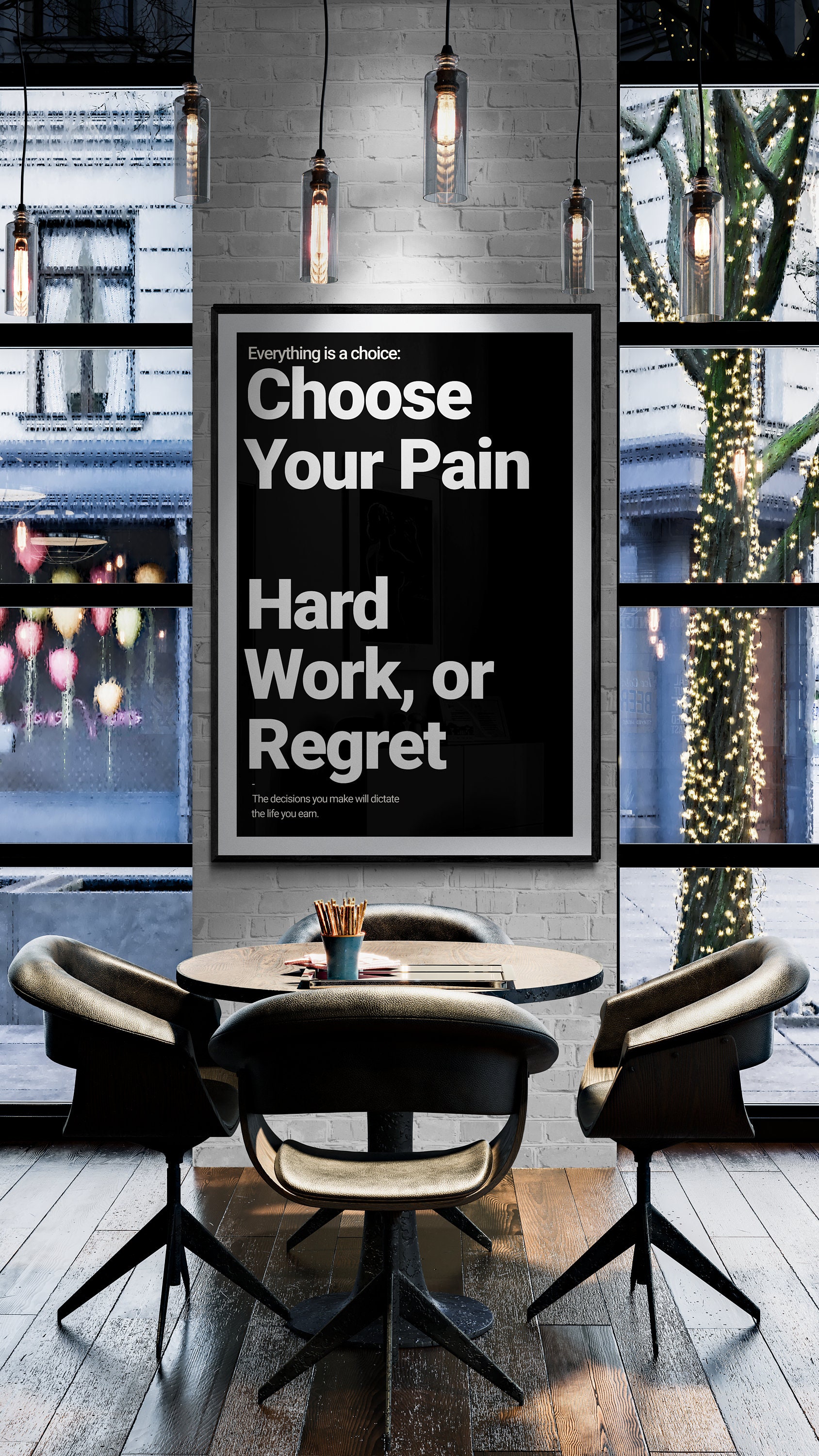 Choose Your Pain Poster | Goals | Seize the Day | Motivation | Bright ...