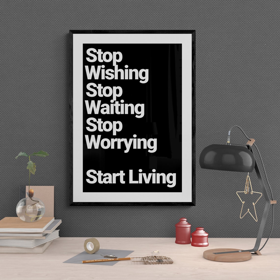 Start Living Poster: Motivational Wall Art Print - Etsy