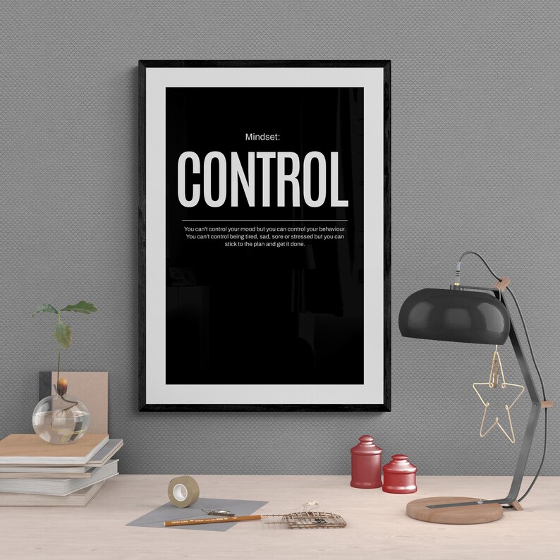 Control | Mindset | Motivational Wall Art | Hustle | Success ...