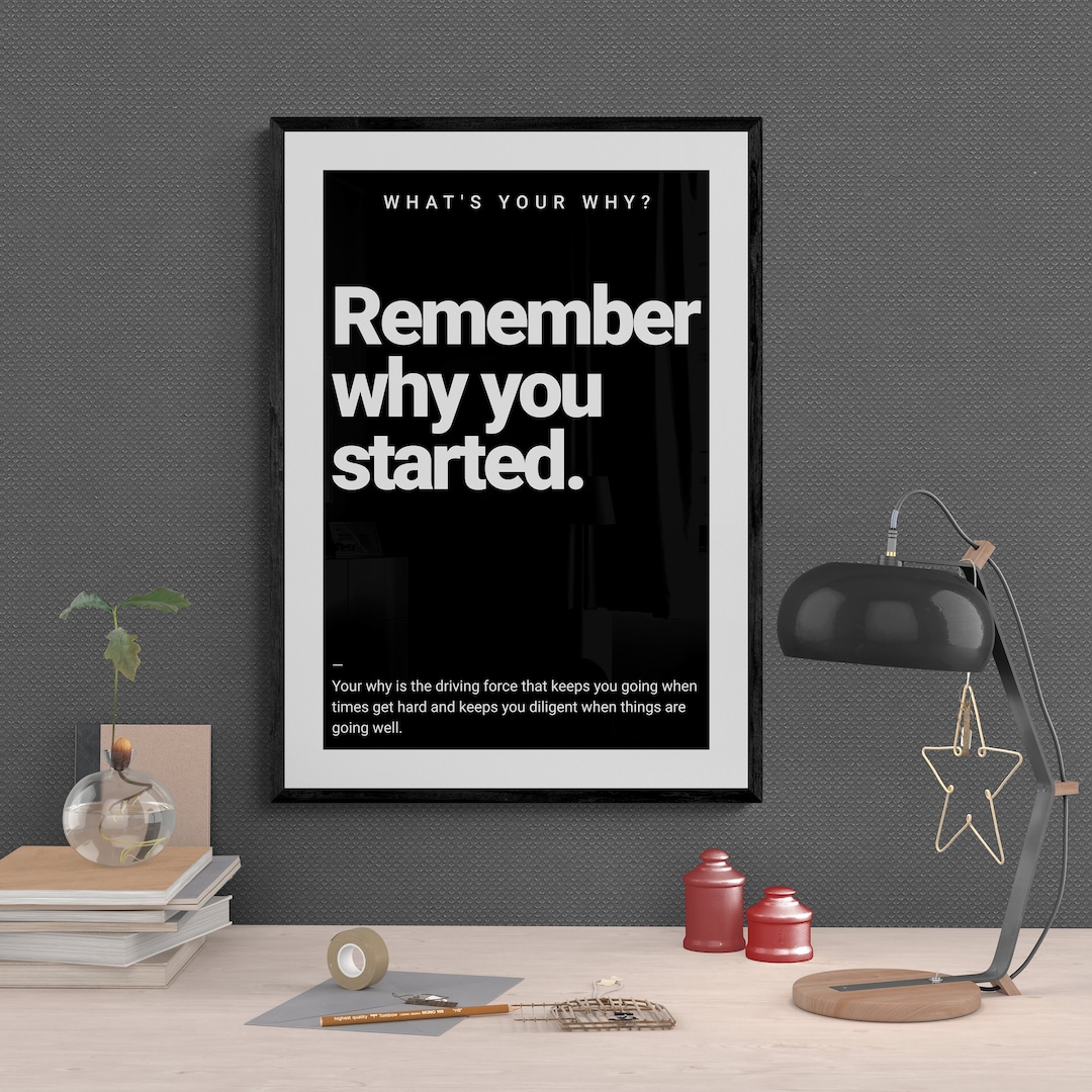 Remember Your Why? Poster | Goals | Seize the Day | Motivation | Uplift ...
