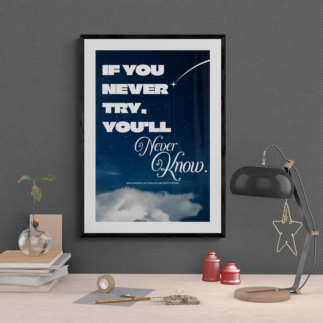 Motivational Quote Poster: Take Every Chance, Uplifting Wall Art - Etsy