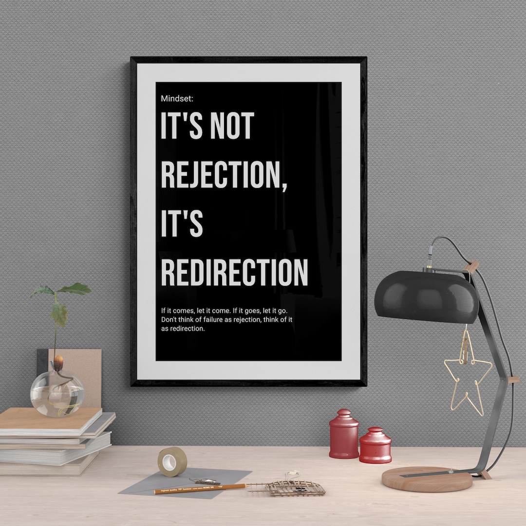 It's Not Rejection, It's Redirection Print - Motivational Wall Art - Etsy