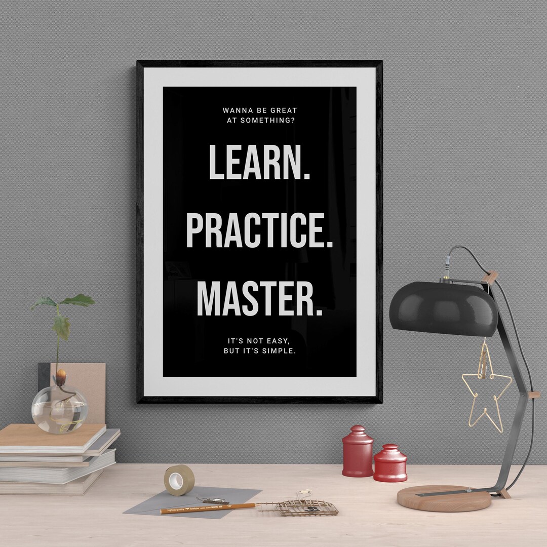 Learn Practice Master Poster: Motivational Wall Art - Etsy