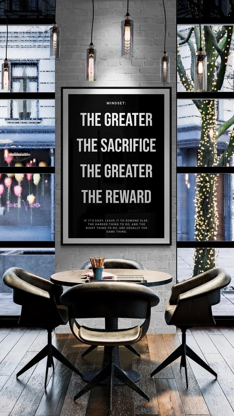 Sacrifice for Rewards | Goals | Mindset | Motivational Wall Art ...