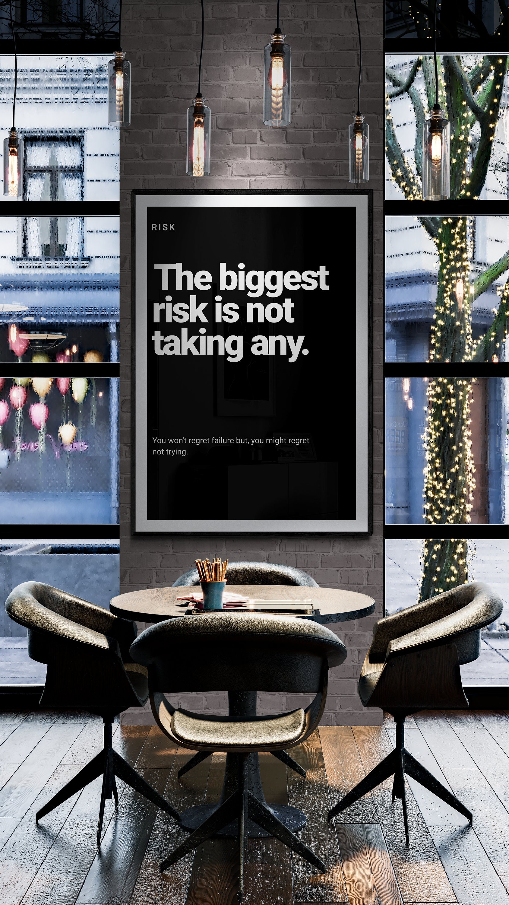 Motivational 'take Risks' Art Print: Gym & Office Decor - Etsy