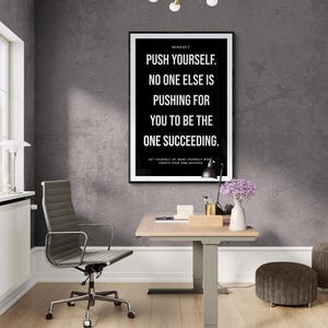 Push Yourself Motivational Print: Success Mindset Wall Art - Etsy