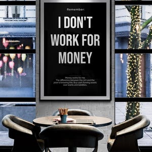 I Don't Work for Money | Seize the Day | Motivation | Wall Decor ...