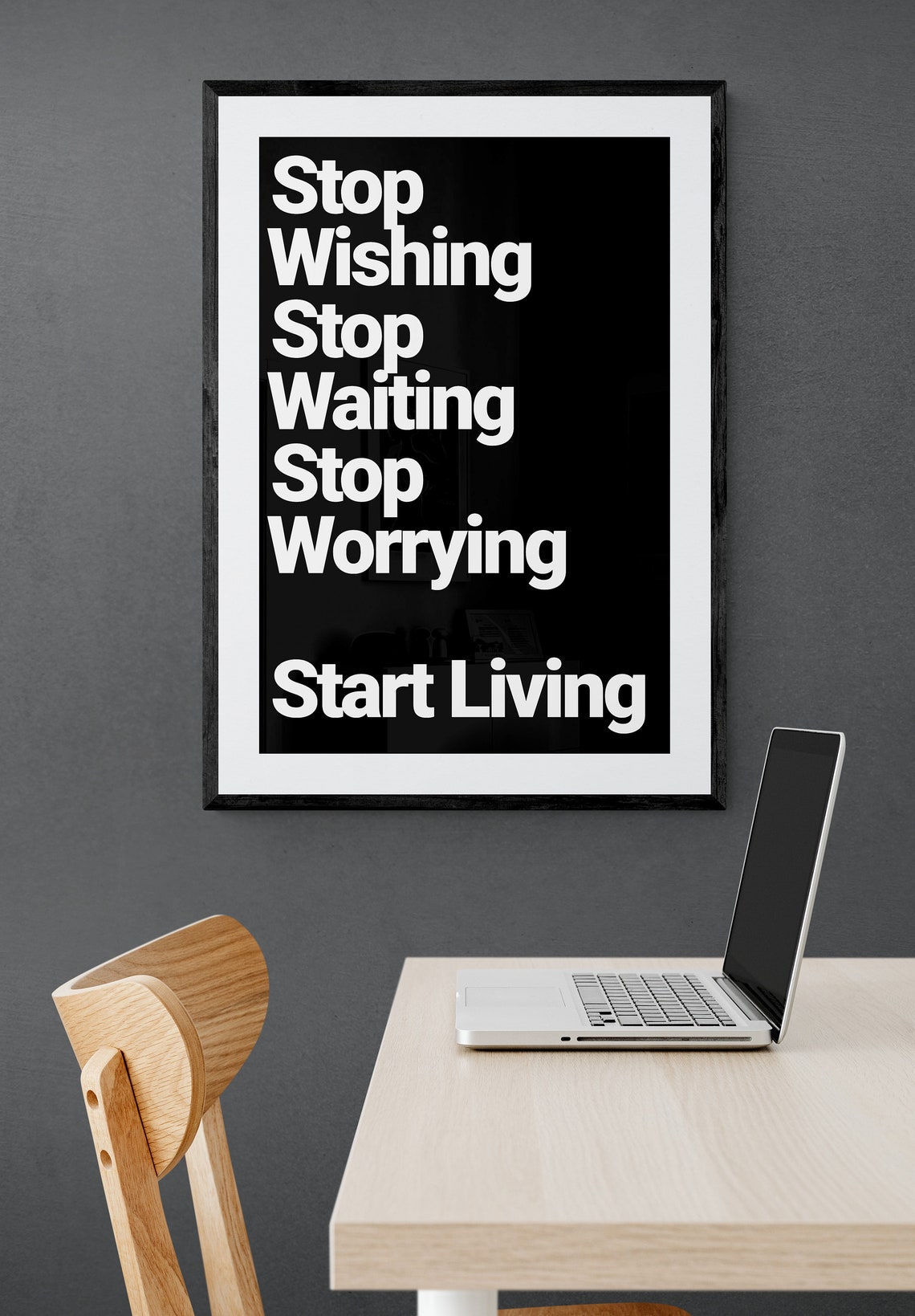 Start Living Poster: Motivational Wall Art Print - Etsy