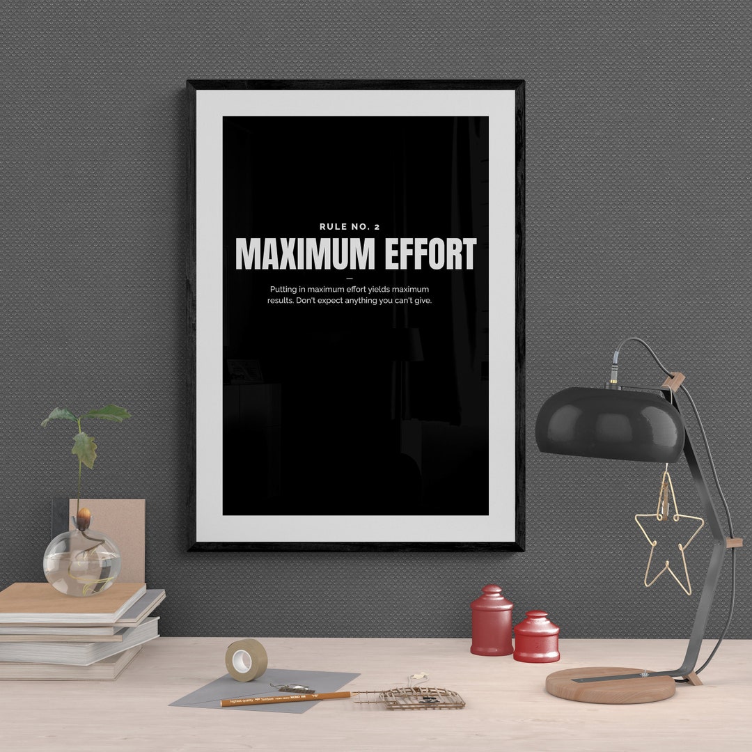 Maximum Effort Motivational Poster: Rule #2, Gym & Home Decor - Etsy