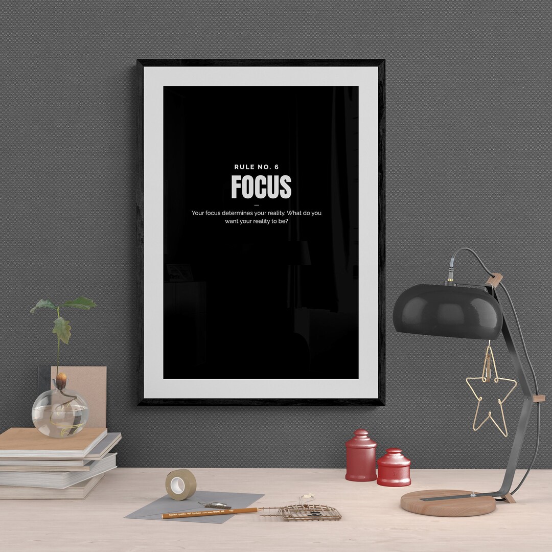 Focus Motivational Poster: Minimalist Home Gym Wall Decor - Etsy