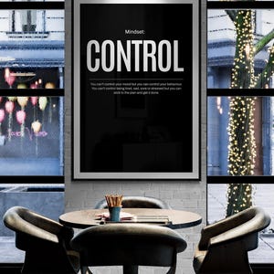 Control | Mindset | Motivational Wall Art | Hustle | Success ...
