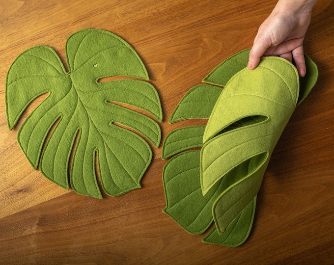 Monstera Leaf Reversible Table Mat Plant Mat/ Monstera Placemat ...