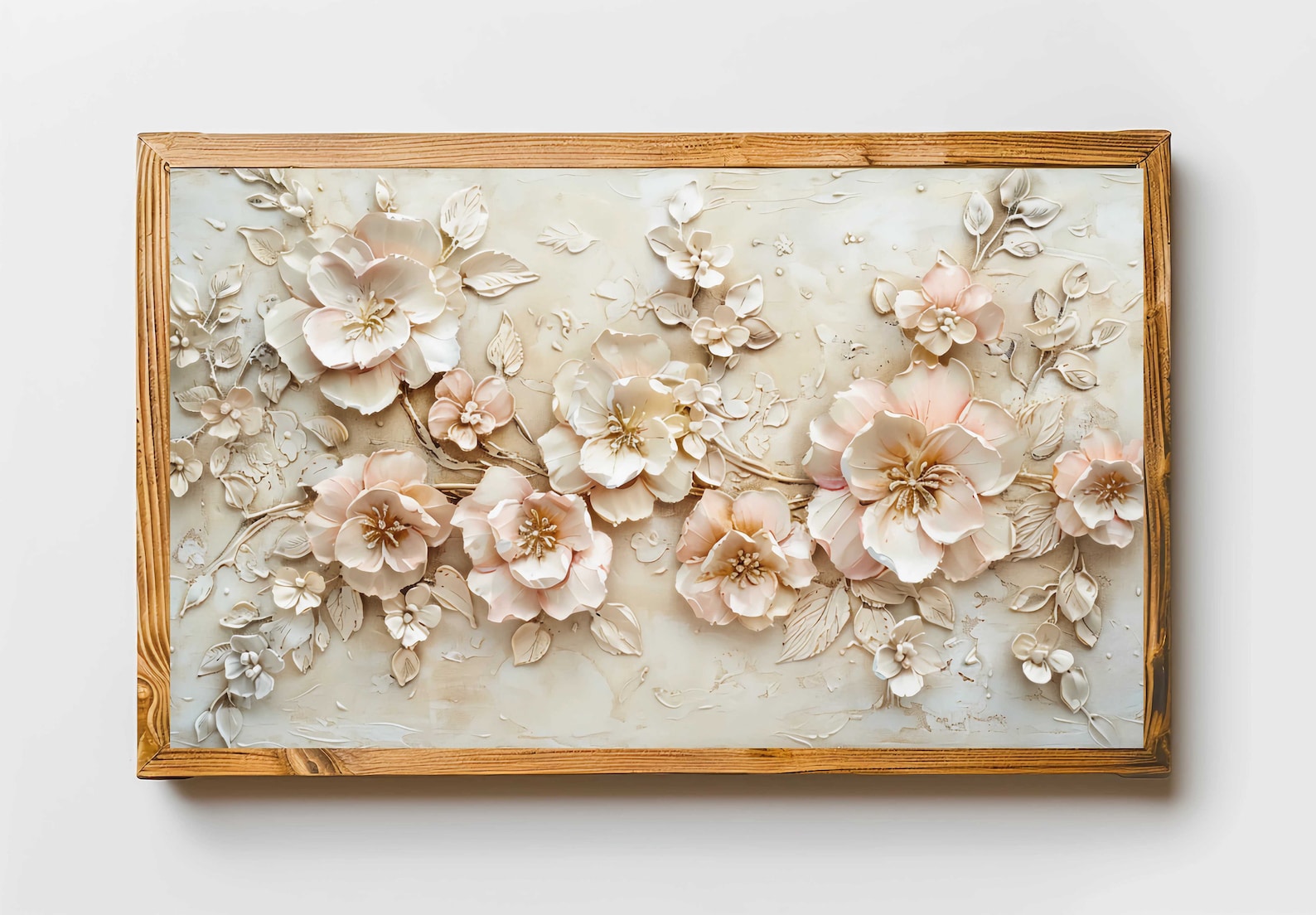 Spring Frame TV Art Instant Download | 3D White and Pink Flowers for ...