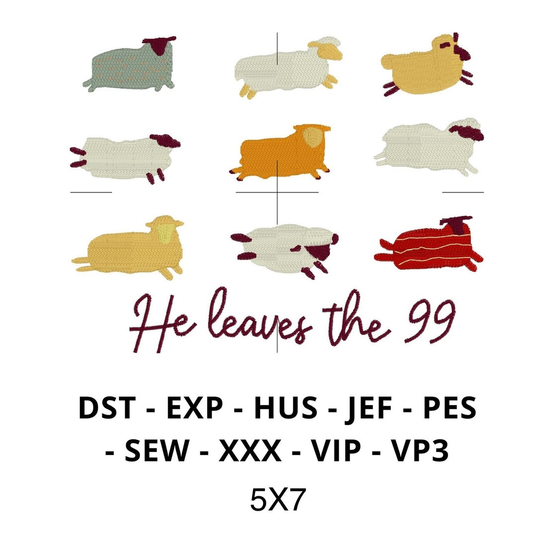 He Leaves the 99 for Me Sheep Embroidery Machine File 5x7 & Sleeve ...