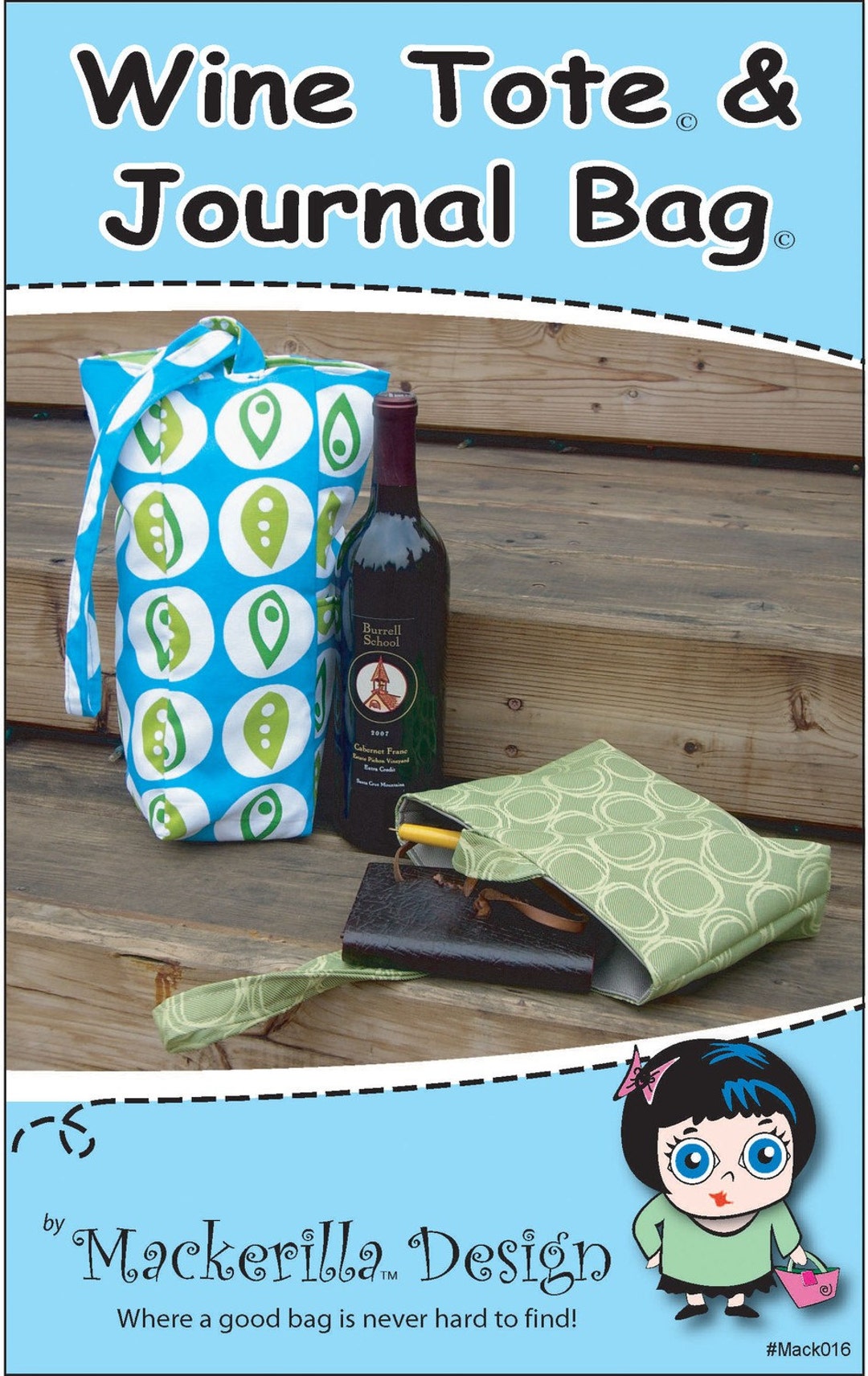 Wine Tote and Journal Bag Sewing Pattern PDF - Etsy