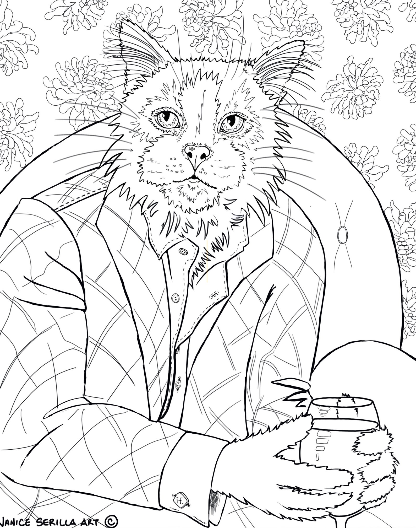 Digital Download Coloring Page Harper the Cat in 3 Formats - Etsy