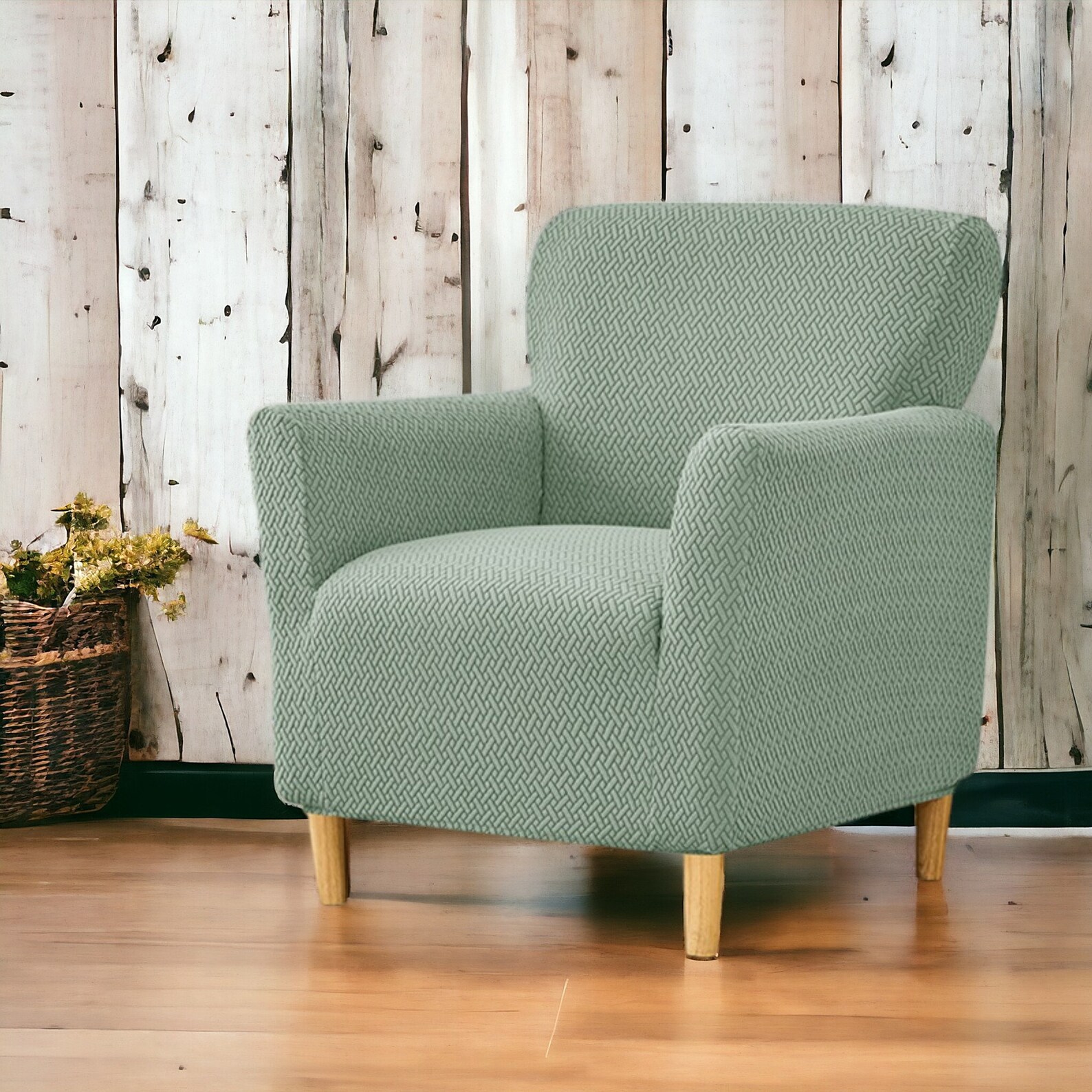 Elastic Jacquard T-shaped Tub Chair Cover, Armchair Slipcover for ...