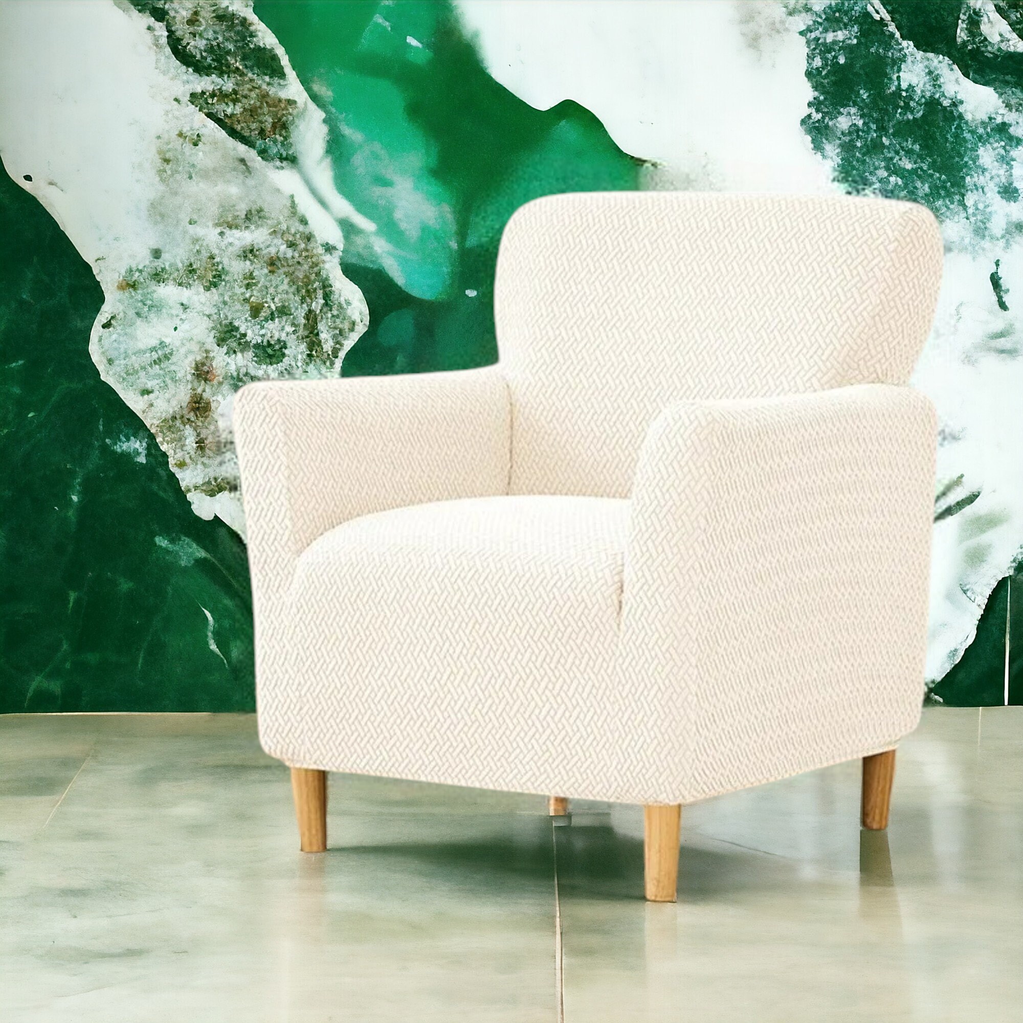 Elastic Jacquard T-shaped Tub Chair Cover, Armchair Slipcover for ...