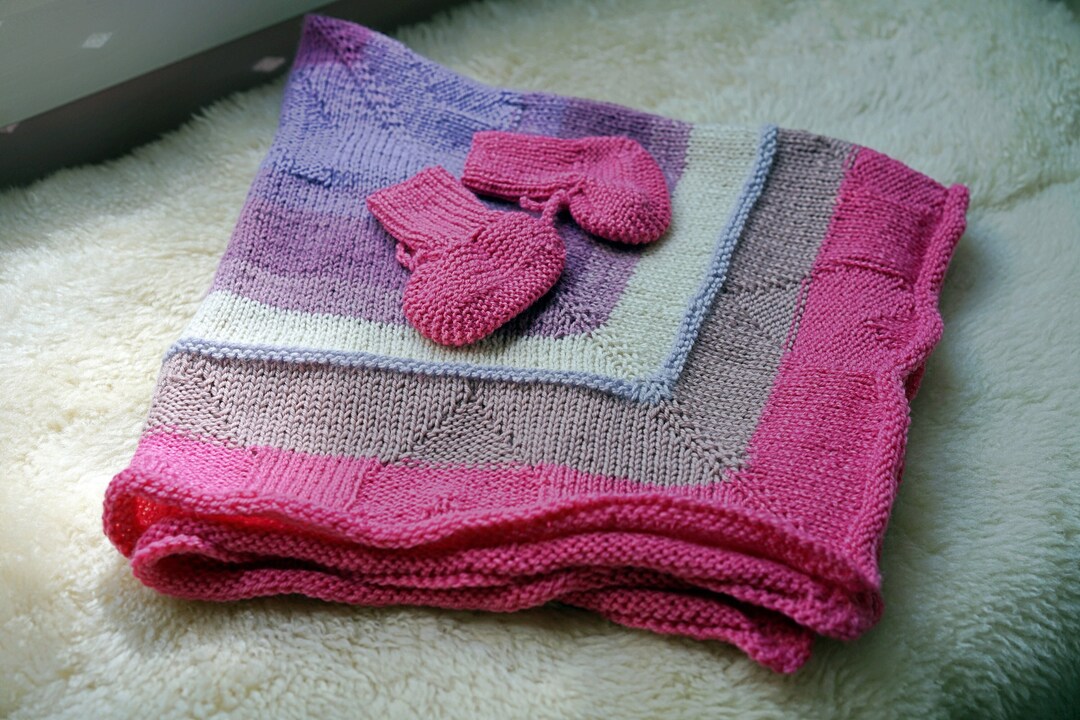 Hand-knitted Multi-colored Baby Blanket, Maximalist Nursery Decor ...