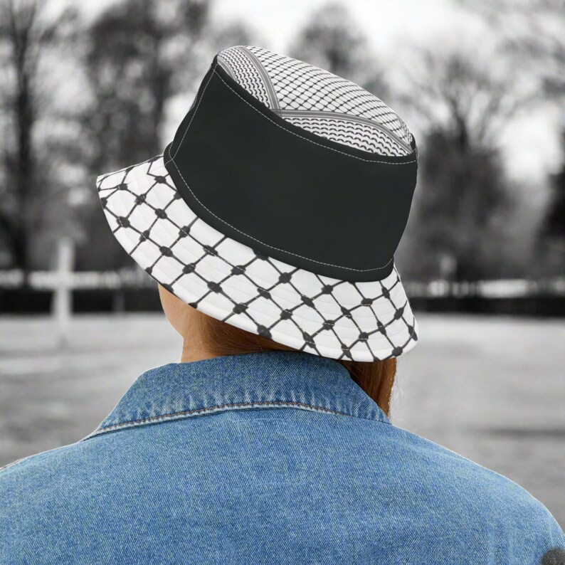 Palestine Bucket Hat, Keffiyeh Scarf Pattern, Black - Etsy