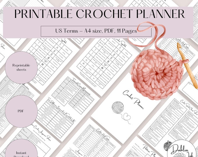 Crochet Planner, Printable Plan, Amigurumi Pattern Planner, Crochet ...