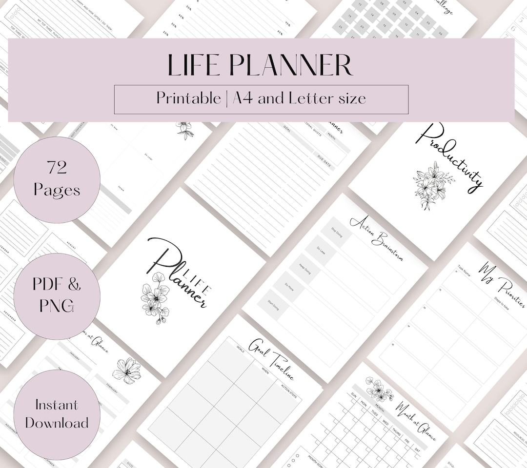 Printable Life Planner, Life Organizer, Home Management Binder ...