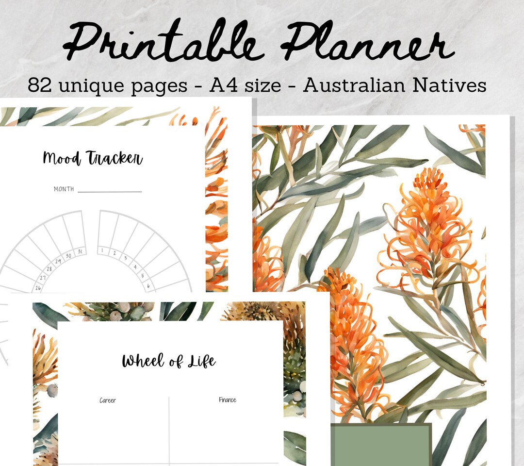 82 Page Australian Natives Printable Planner, PDF Printable Life ...