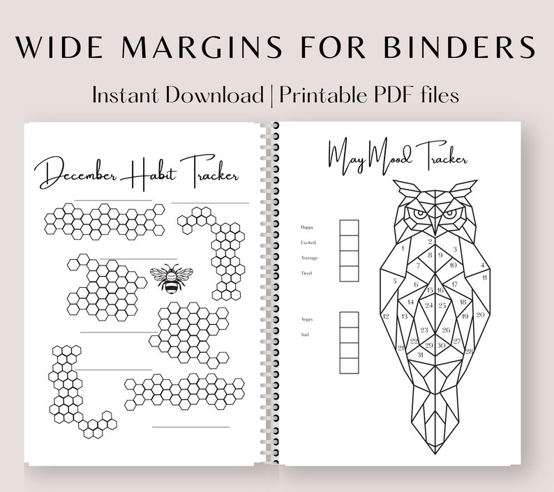 107 Page Bullet Journal, A4 and A4 Printable Bujo, Bullet Journal ...