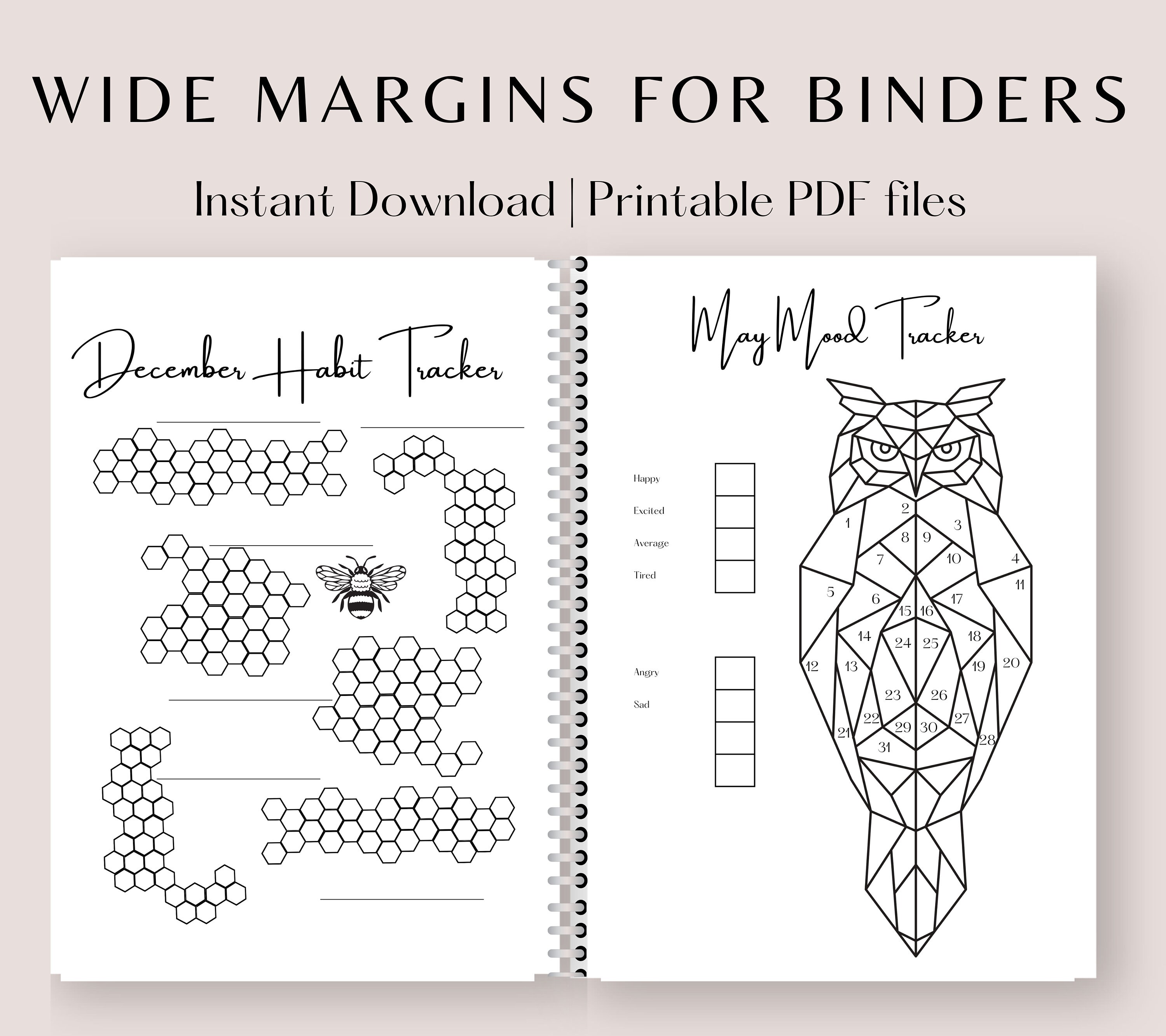 107 Page Bullet Journal, A4 and A4 Printable Bujo, Bullet Journal ...